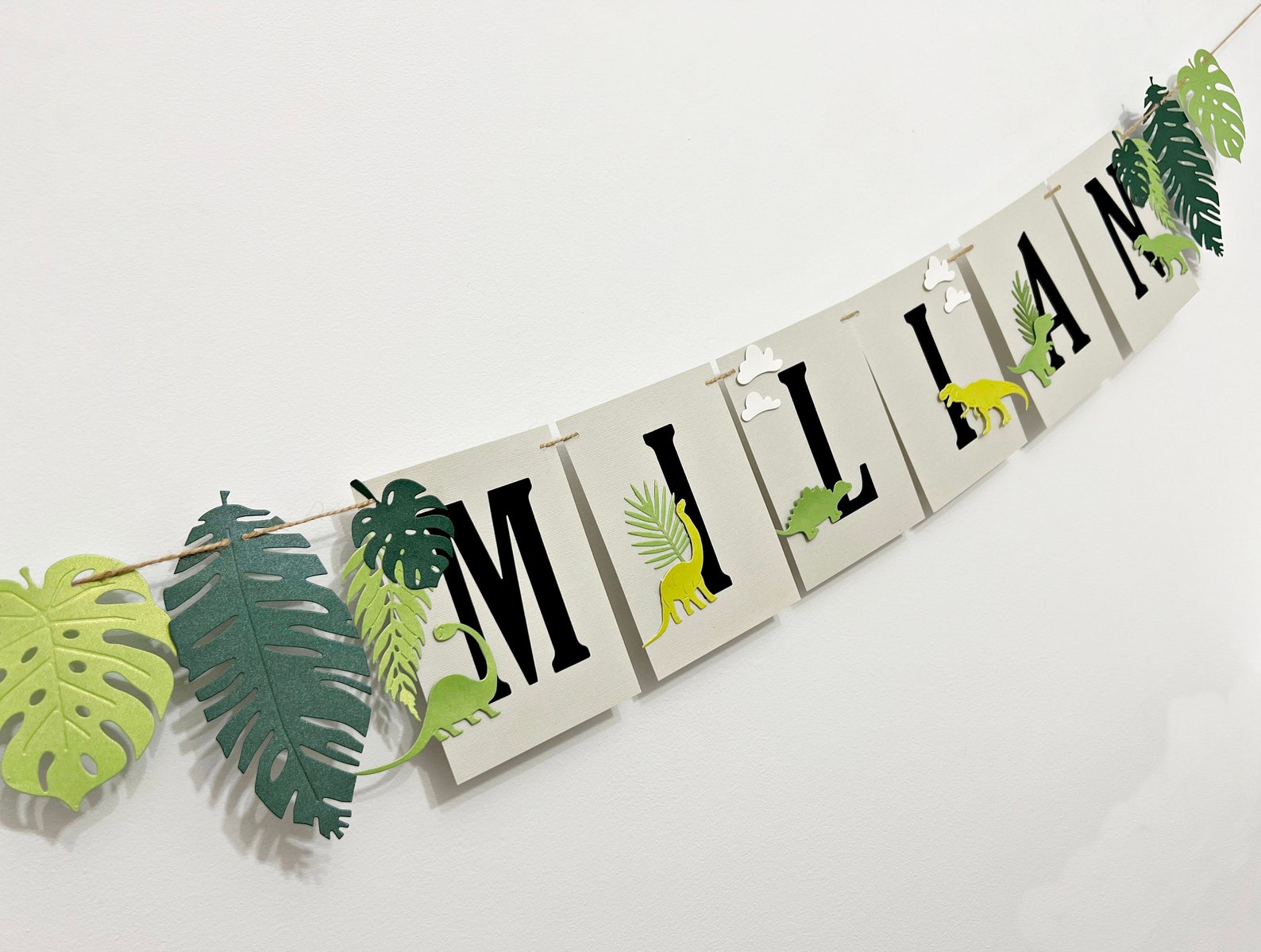 Dinosaur NAME Banner ANY COLOR Dinosaur Birthday Party - Etsy