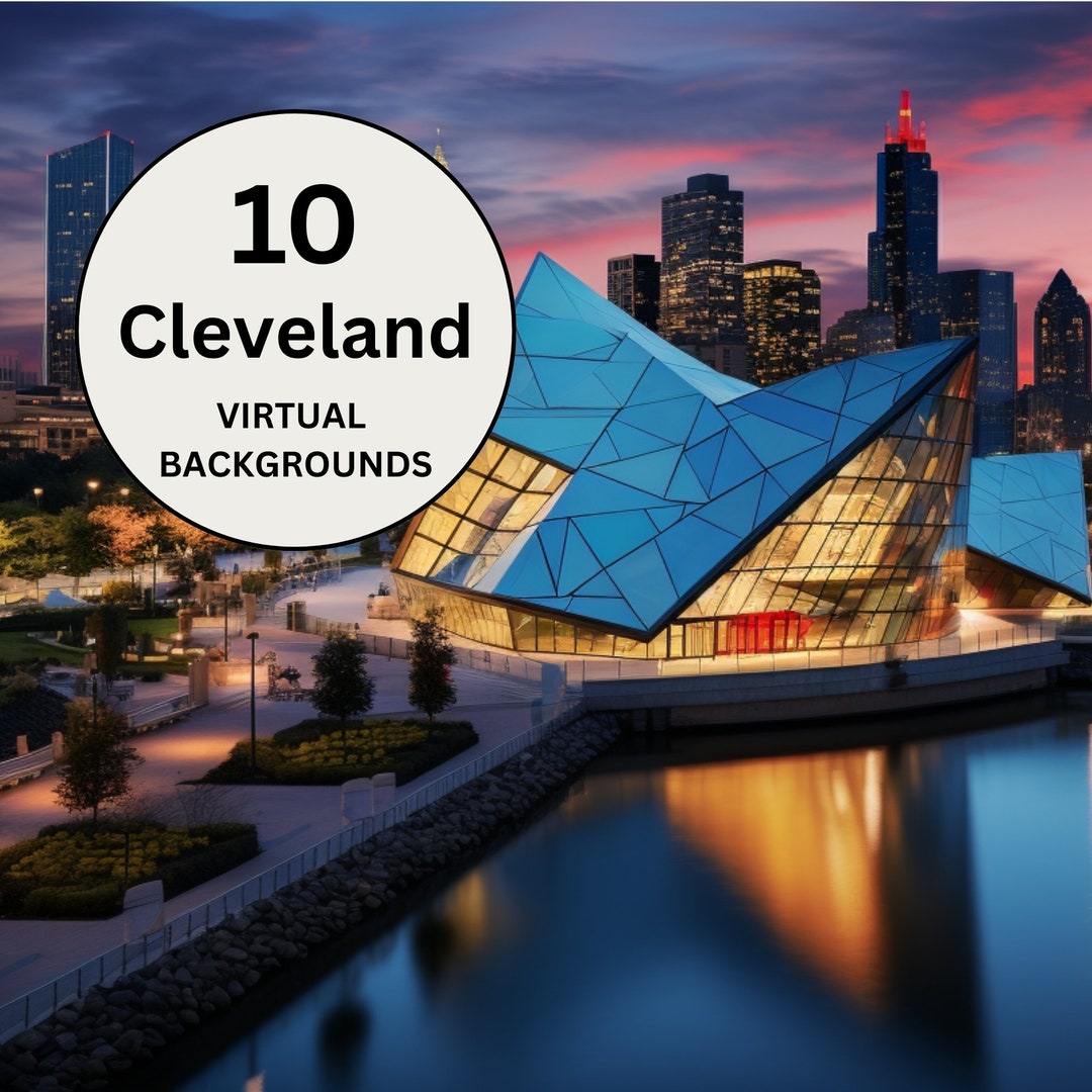 Cleveland Wall Art Zoom Background | Zoom Background Office | Zoom ...