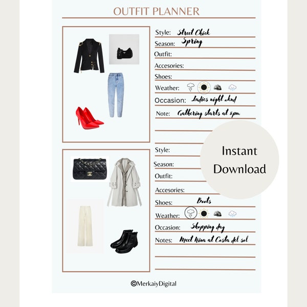 Capsule Wardrobe Planner Printables - Etsy