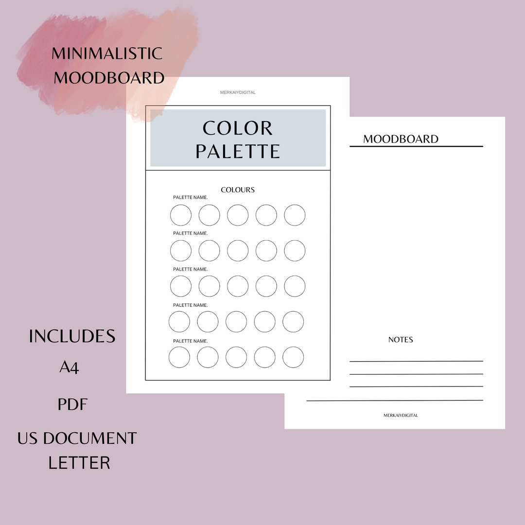 Moodboard + Color Palettes Templates | Printable PDF Templates ...