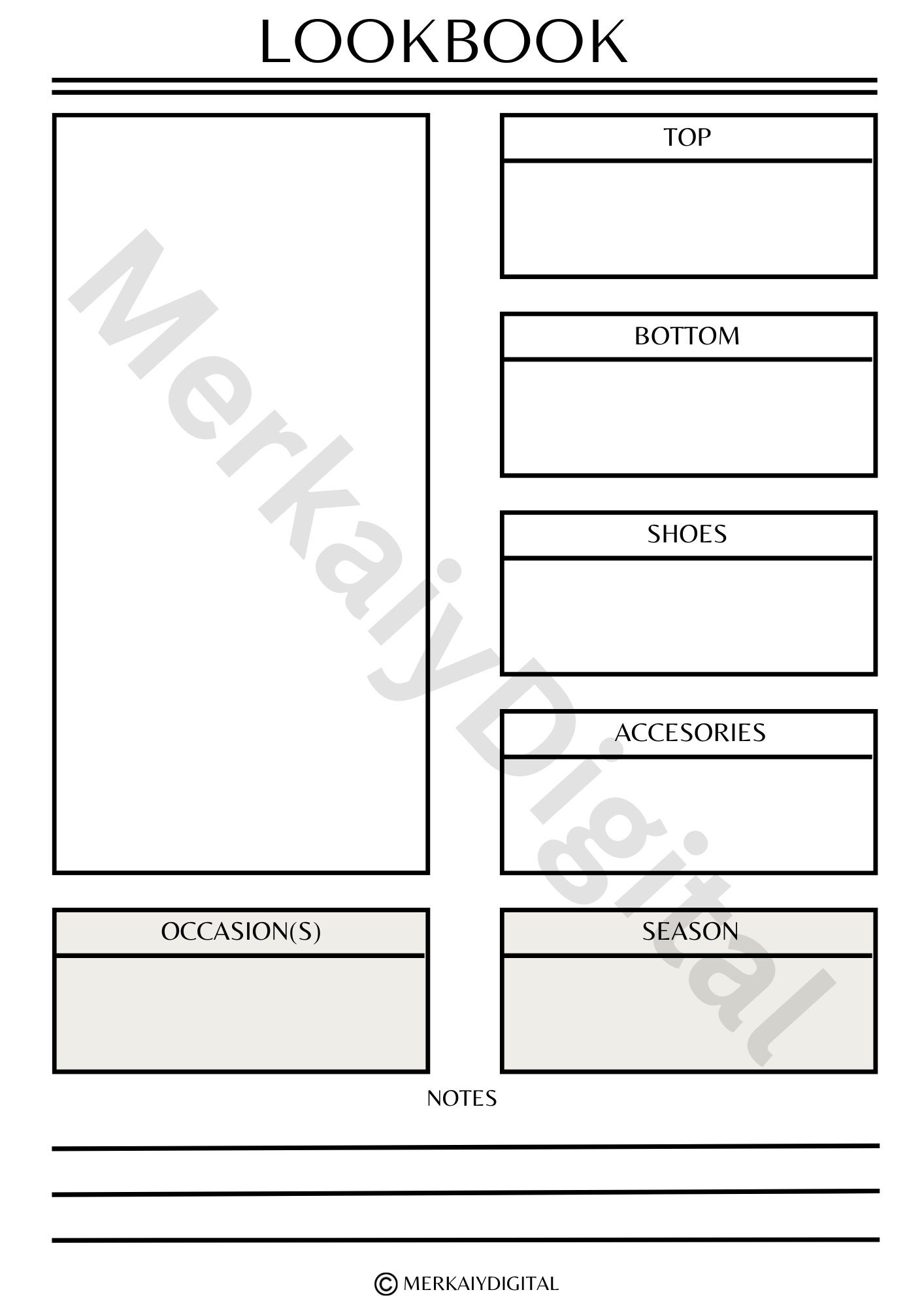 Vertical Lookbook Template | Capsule Wardrobe | Outfit Planner ...