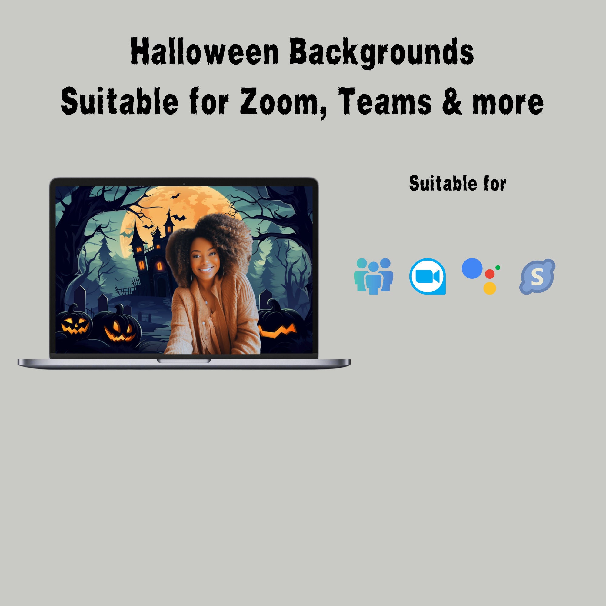 10 Halloween Zoom Backgrounds Zoom Background Halloween Zoom - Etsy