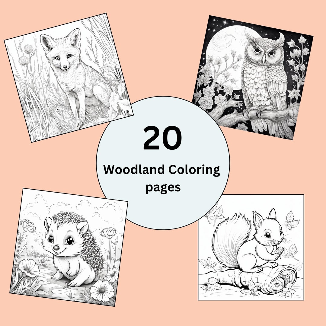 Woodland Coloring Pages for Kids, Cute Coloring, Woodland Birthday ...