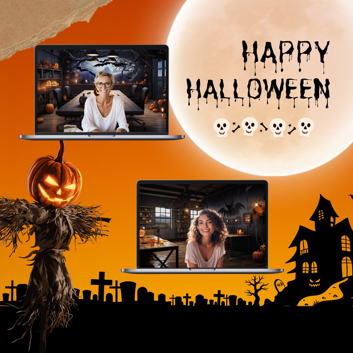 10 Halloween Zoom Backgrounds, Zoom Background Halloween, Zoom ...