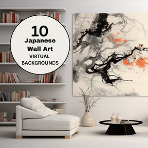 Japanese Wall Art Zoom Background Zoom Background Office Zoom ...