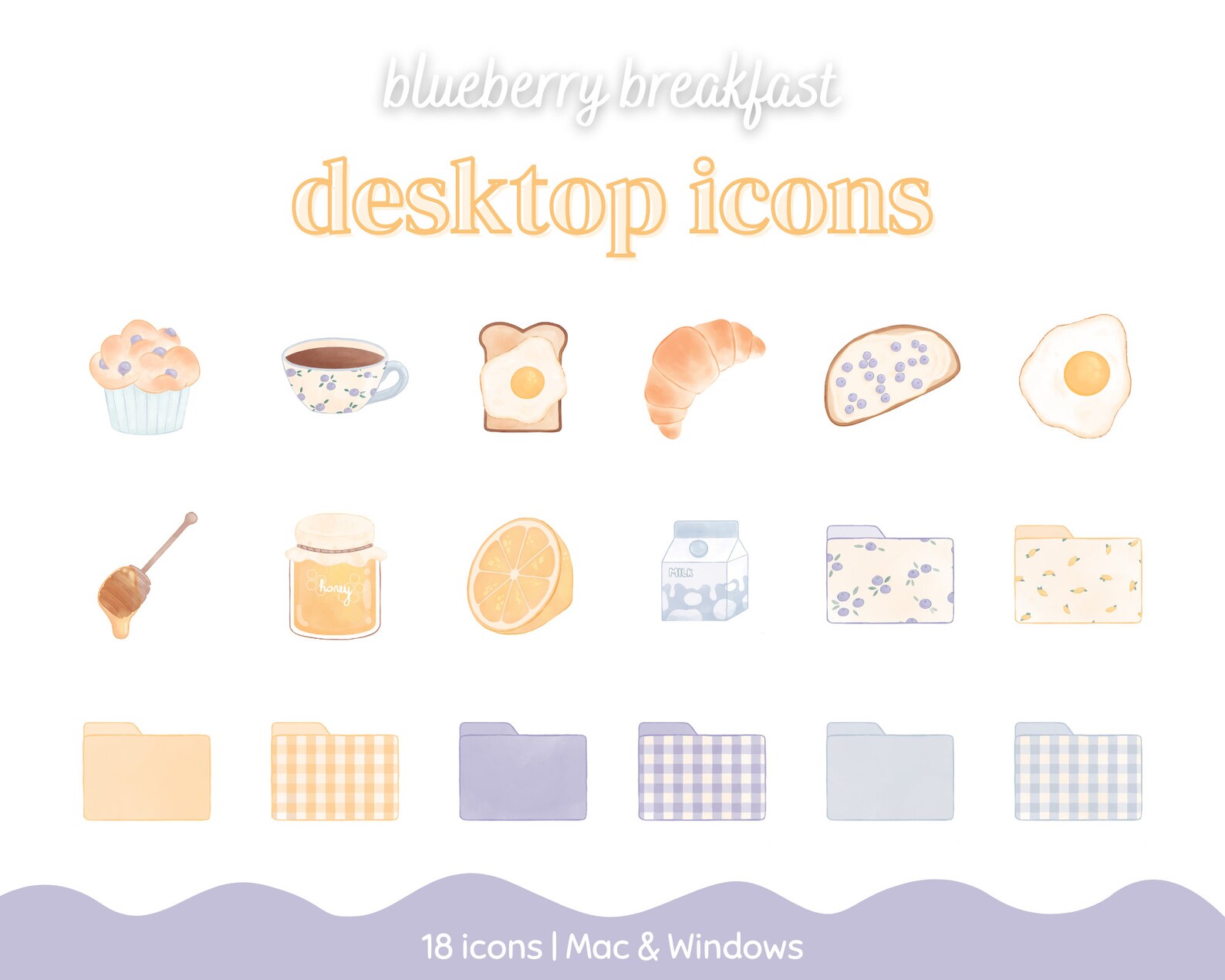 Cottagecore Folder Icon Pack for Mac and Windows | Aesthetic Icons ...