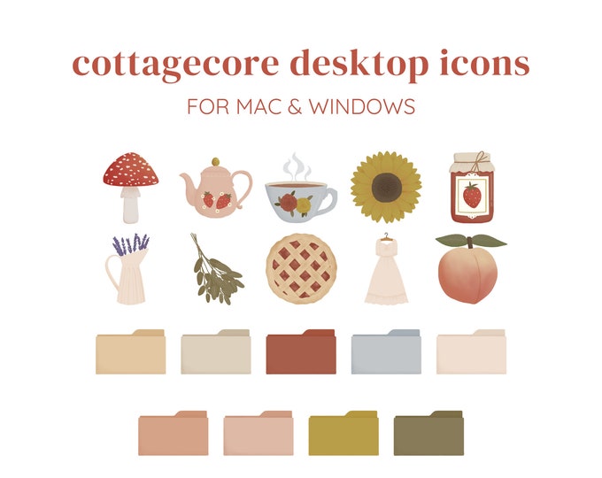 Cottagecore Desktop Wallpaper and Folder Icons Pack for Mac and Windows ...