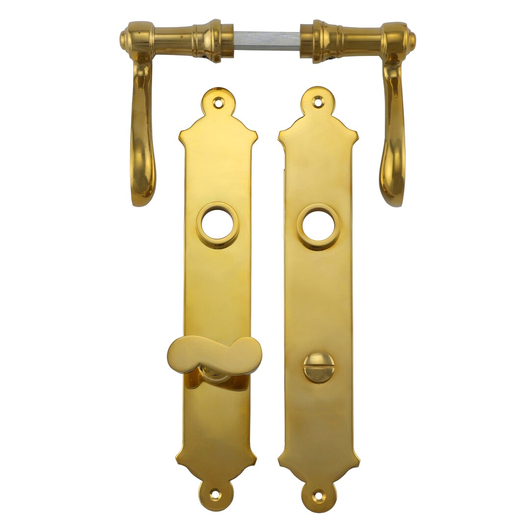 Biedermeier Style Door Handles With WC Lock and Rotary Knob - Solid ...