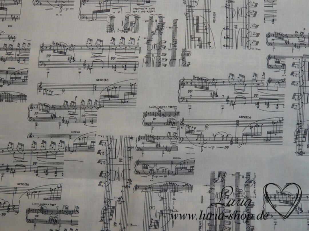 980 Eur/meter Cotton Fabric Note Sheets Music Black on White - Etsy