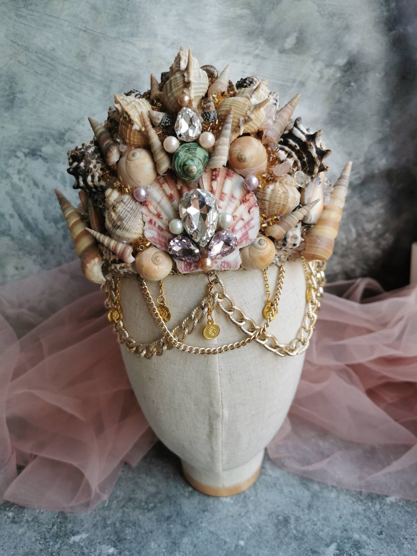 Crown of shells bridal crown huge crown big shell crown | Etsy