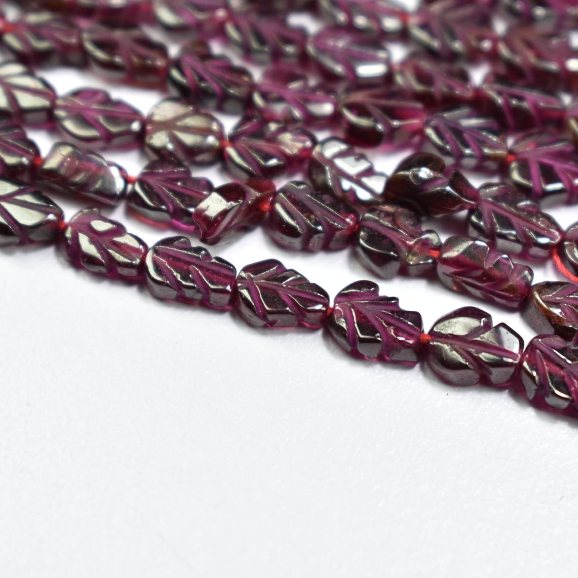 SPECIAL OFFER! Garnet Carved Smooth Pear Beads, Garnet Carving Leaf ...