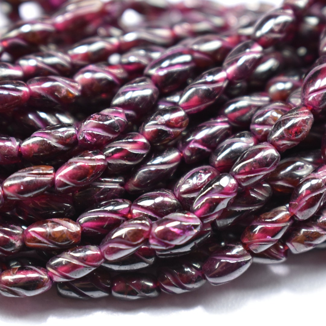 SPECIAL OFFER! Garnet Carved Smooth Barrel Beads, Garnet Carving Barrel ...