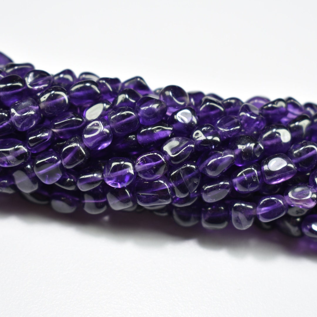 African Amethyst Smooth Nugget Beads, Natural African Amethyst Beads ...
