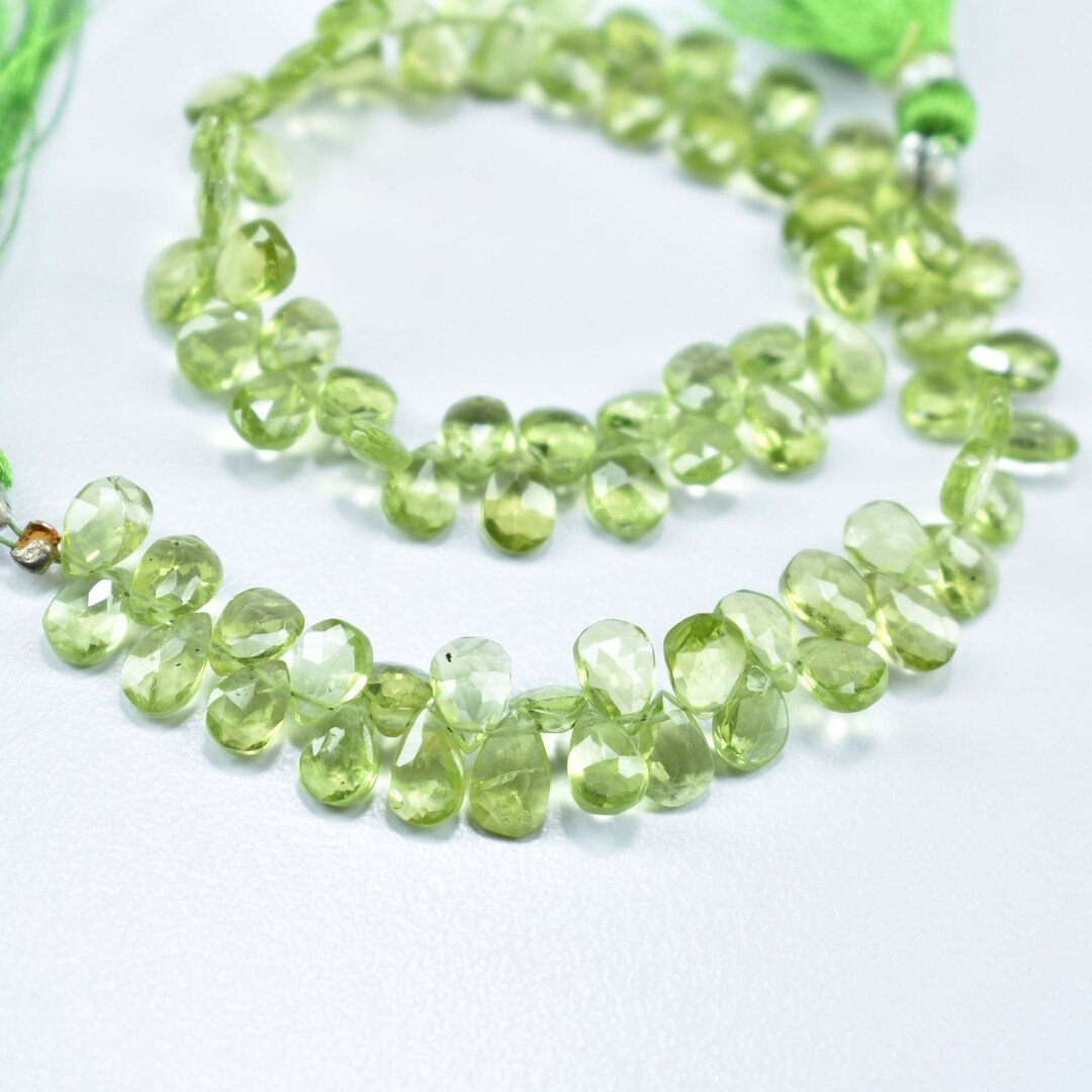Peridot Faceted Pear Beads, Natural Peridot Faceted Beads, Peridot ...