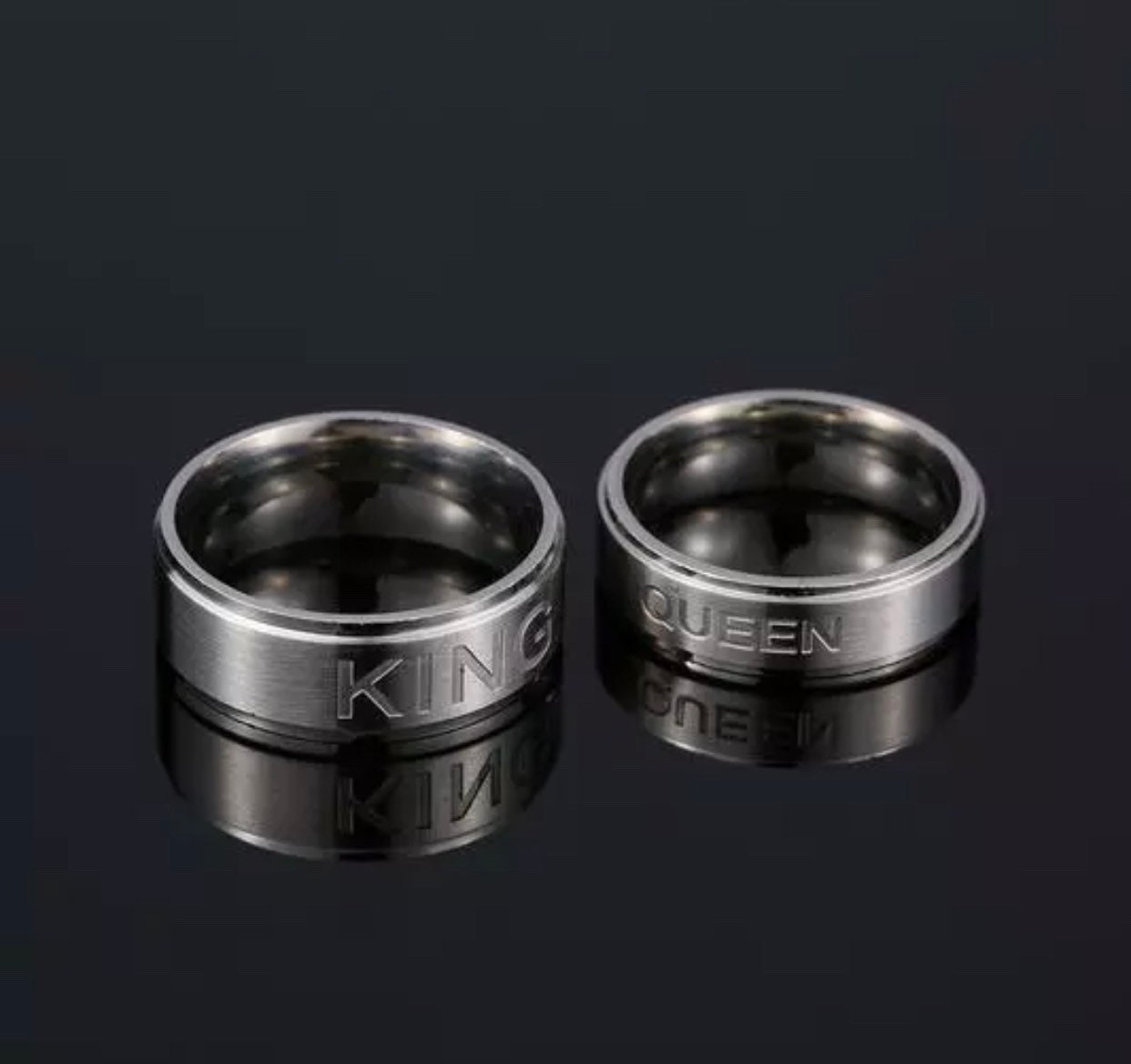 Silver KING & QUEEN Couple Rings - Etsy
