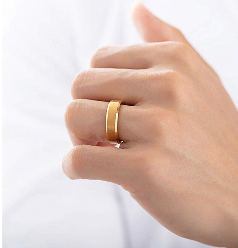 Minimalist Jewelry Ring for Men Matte Finish Black Silver - Etsy