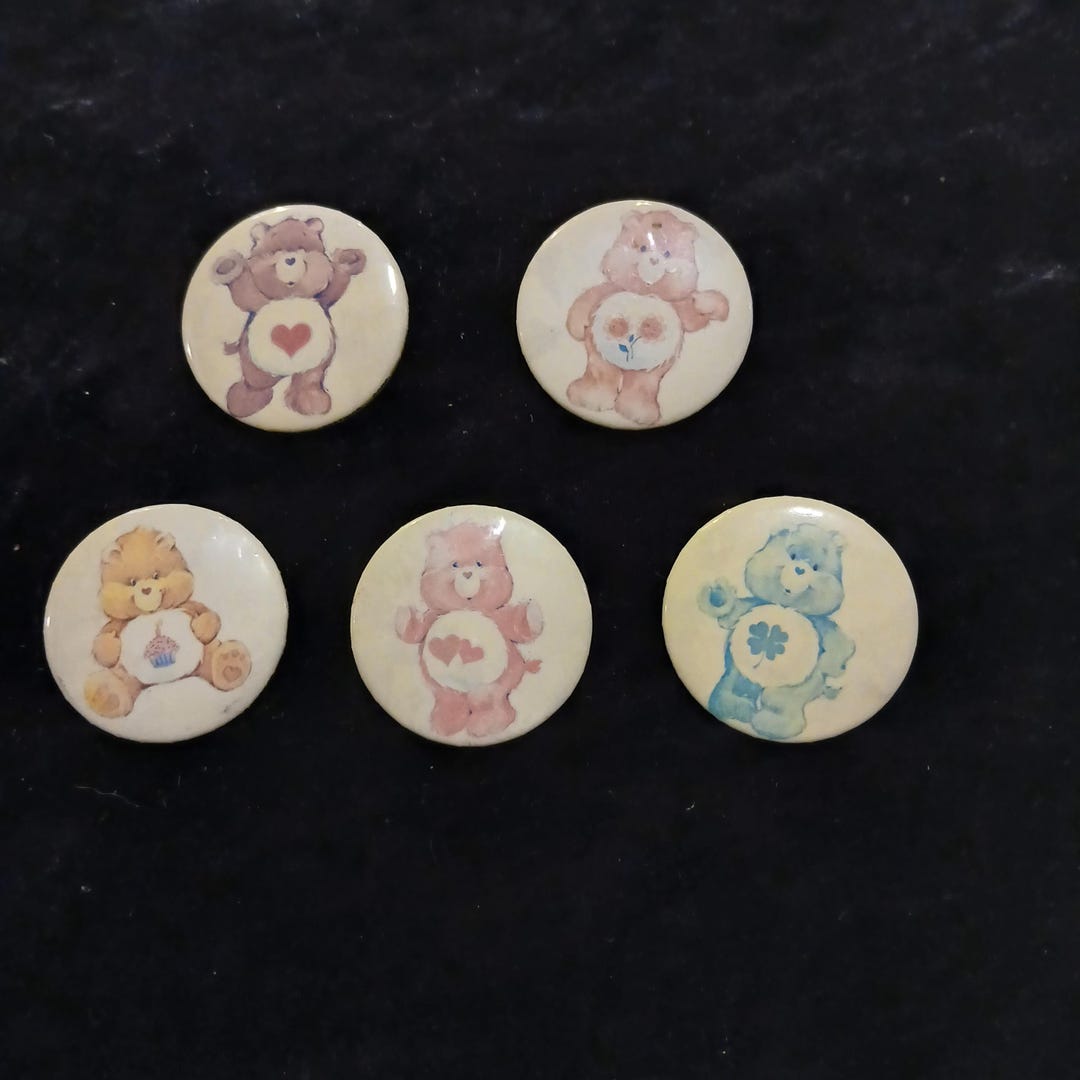 Vintage Care Bear Pin Badges - 5 in Total - Etsy