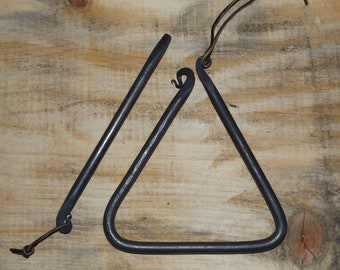 IRON Cowboy Western DINNER TRIANGLE Calling Bell Ringer Et - Etsy