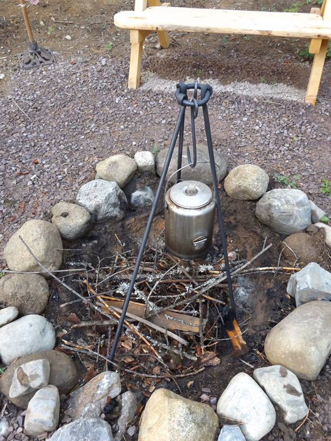 Hand Forged Camp Tripod Rack - Etsy