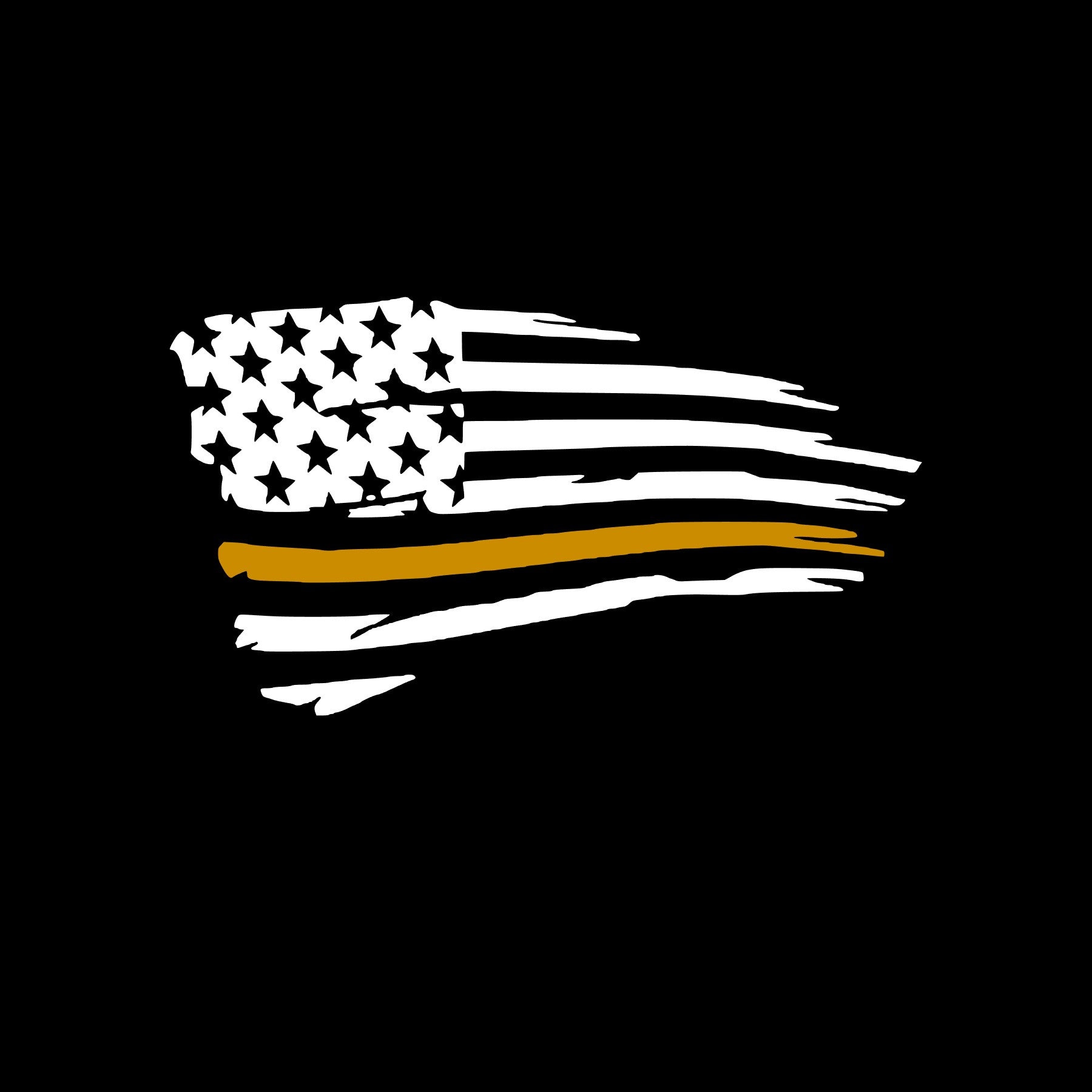 Worn Flag with Thin Gold Line | Etsy