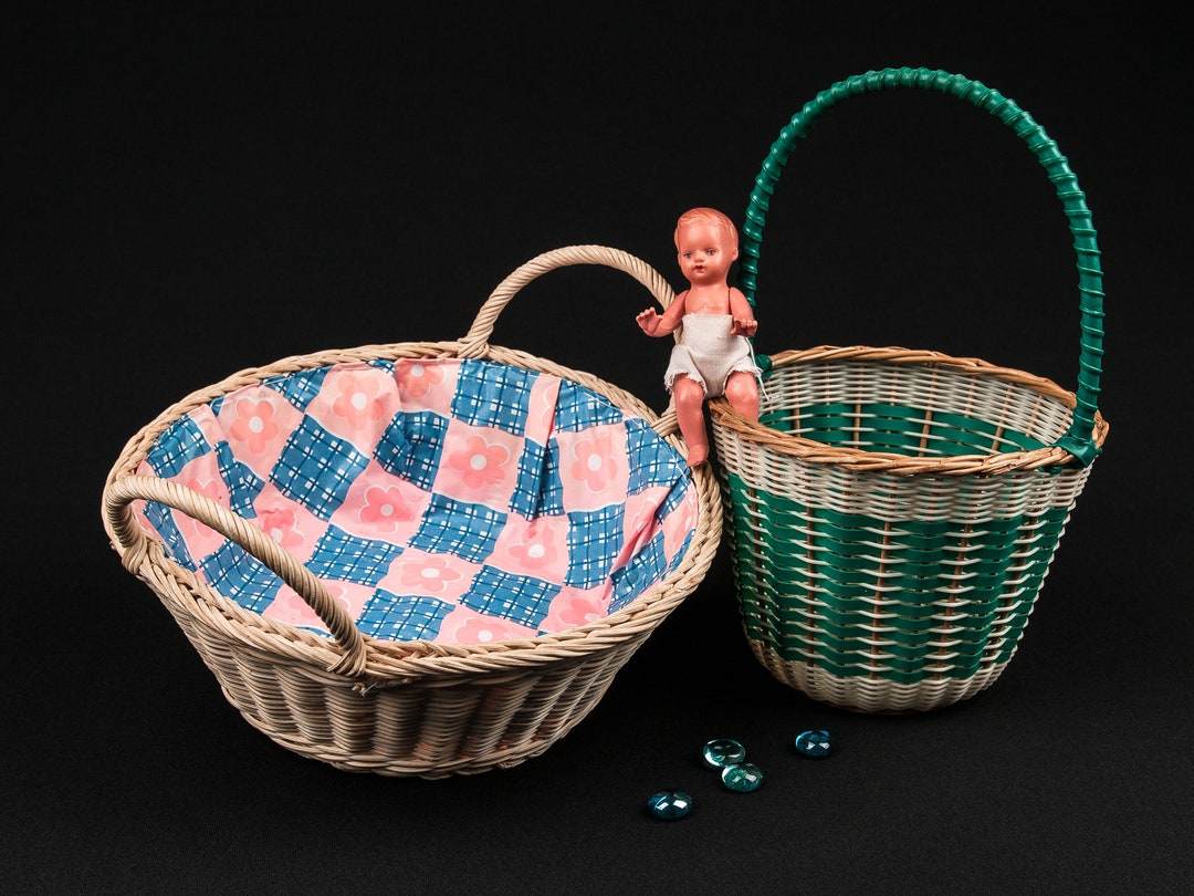 Basket Set 50s Vintage Decoration Retro Handmade - Etsy