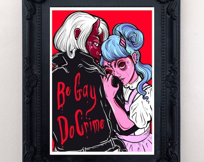 Candy Demon Art Print Vampire Pastel Goth Demon Spooky | Etsy