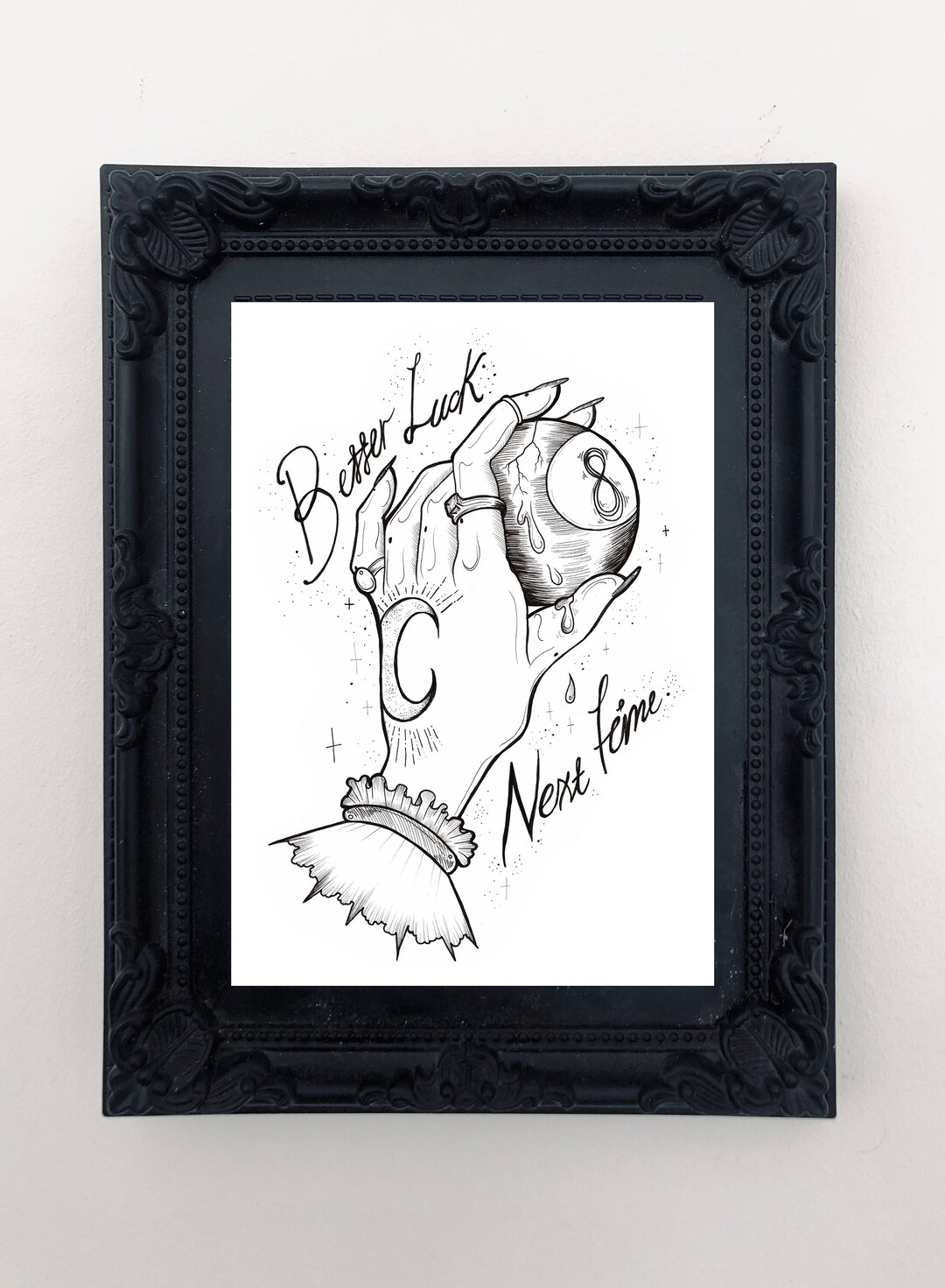 Better Luck Next Time Fine Art Print, Witch Hand, Creepy Cute, Tattoo ...