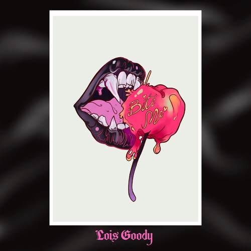 Bite Me Art Print Vampire Pastel Goth Tattoo Inspired | Etsy