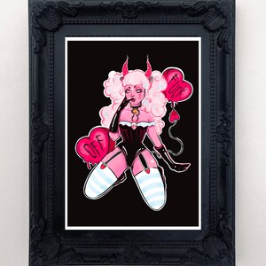 Candy Demon Art Print Vampire Pastel Goth Demon Spooky | Etsy