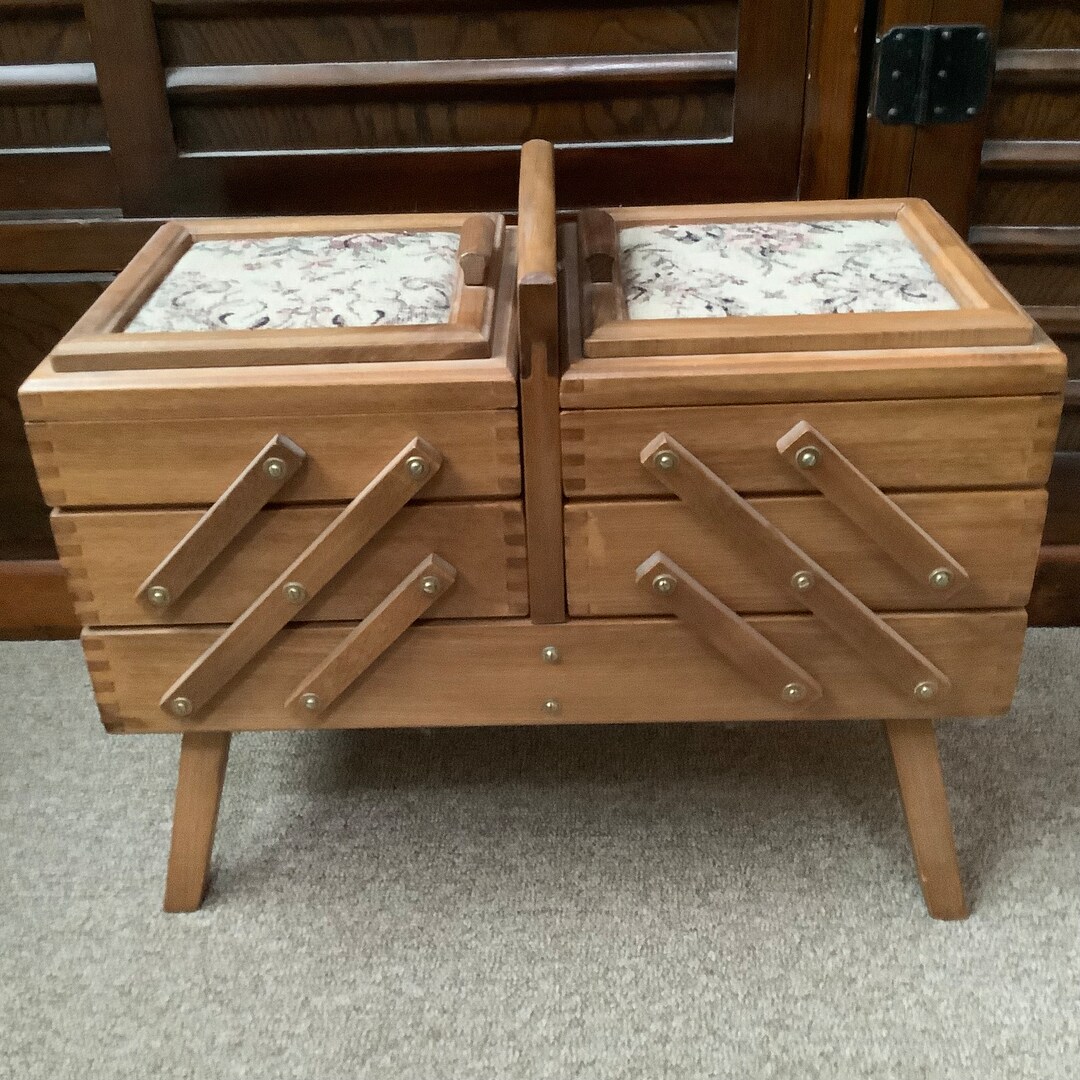 Old Sewing Box With Tapestry Lids - Etsy
