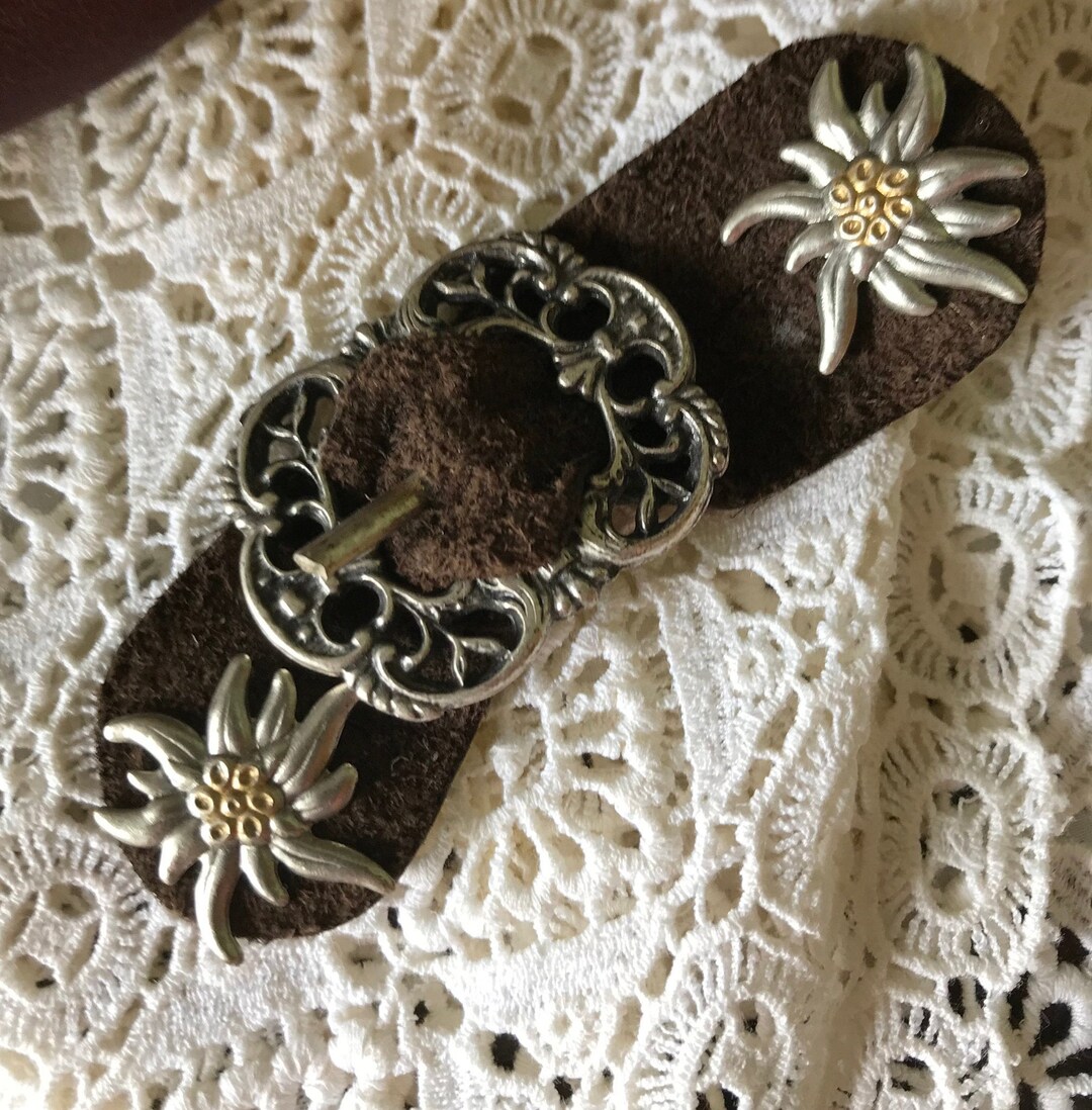 Enzian Anstecker Leder Pin Trachtenanstecker Oktoberfest Tracht ...