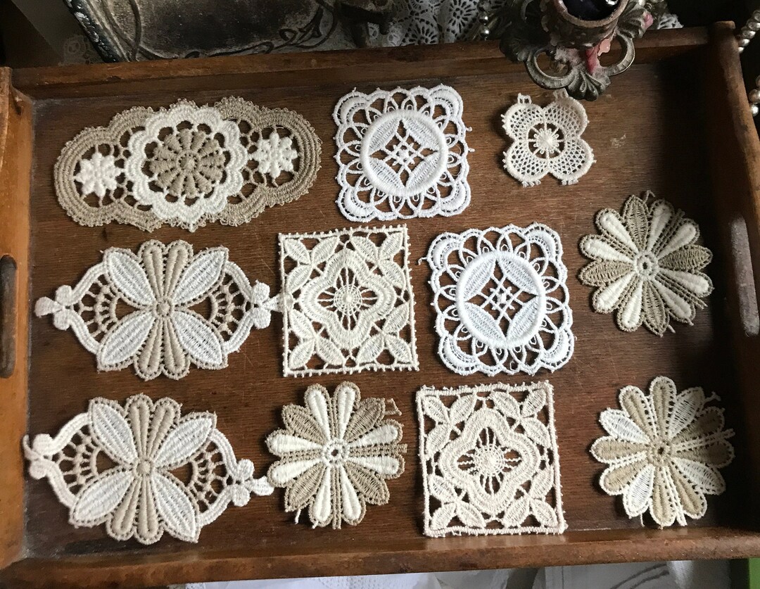 11x Antique Lace Ornaments Plauen - Etsy