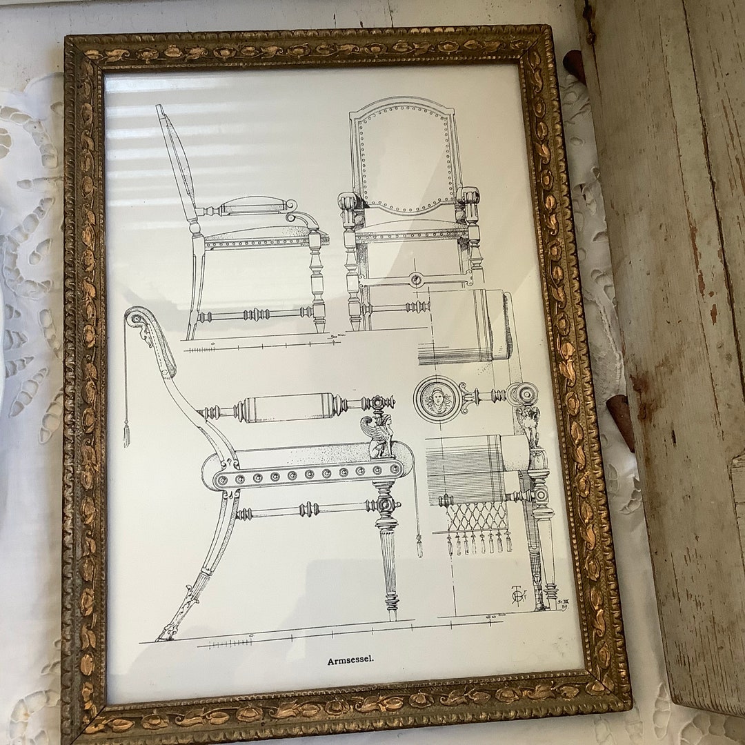 Antique Drawing Exploded Drawing in Dream Frame - Etsy
