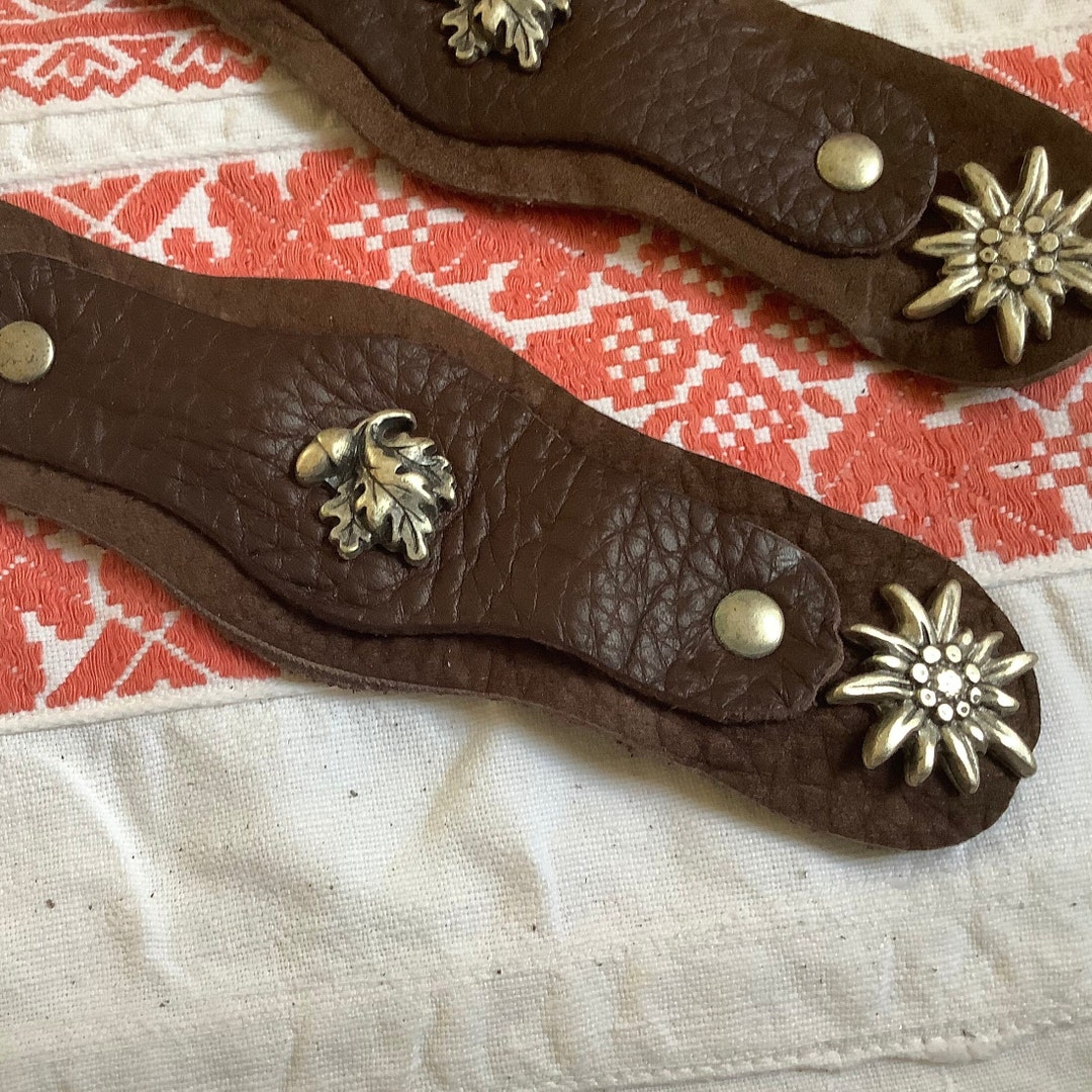 Leather Strap Edelweiss Pin for Traditional Costume and Medieval ...