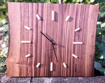 Walnut wall clock | Etsy