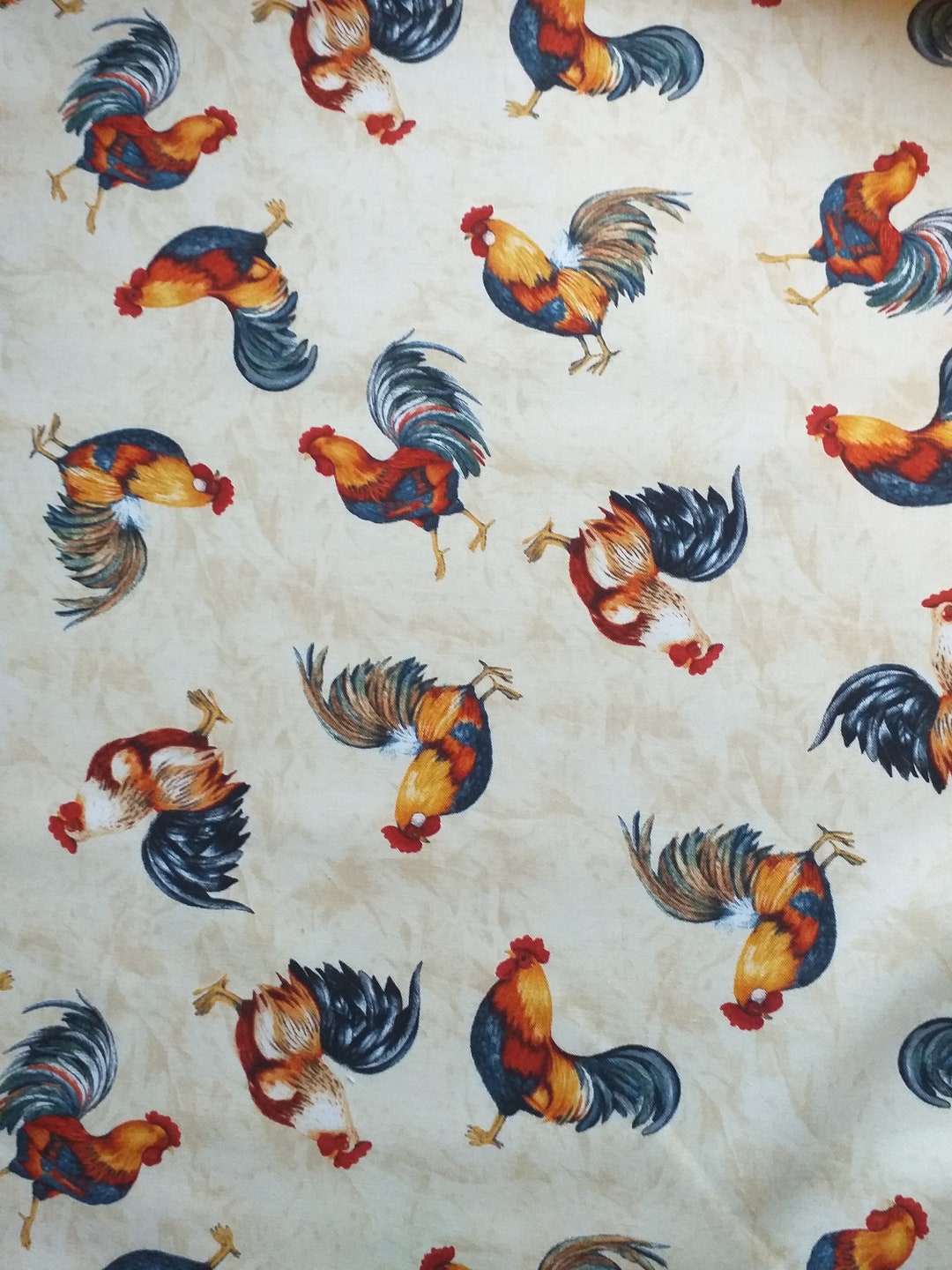 Patchwork Stoff Baumwolle Hahn Hähne Tischset Panel Stoffbild Beistoff beige - Etsy.de