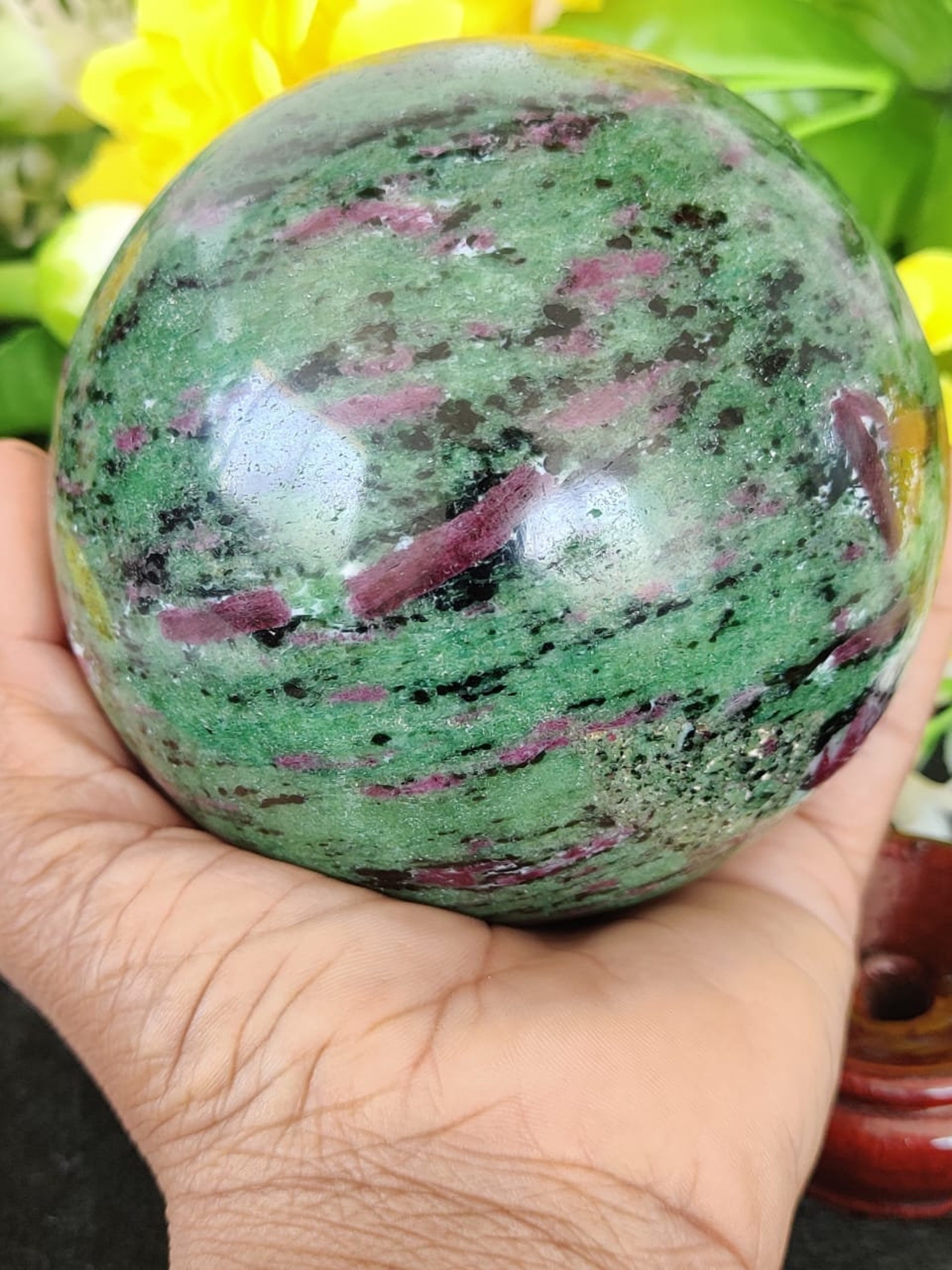 Large African Ruby Zoisite Sphere: Anyolite Crystal Orb (1444 Grams) - Etsy