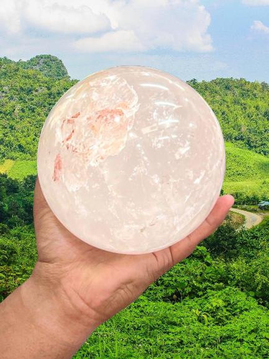 Hugh & Extremely Rare Red Lithium Quartz Stone Sphere for Deep ...