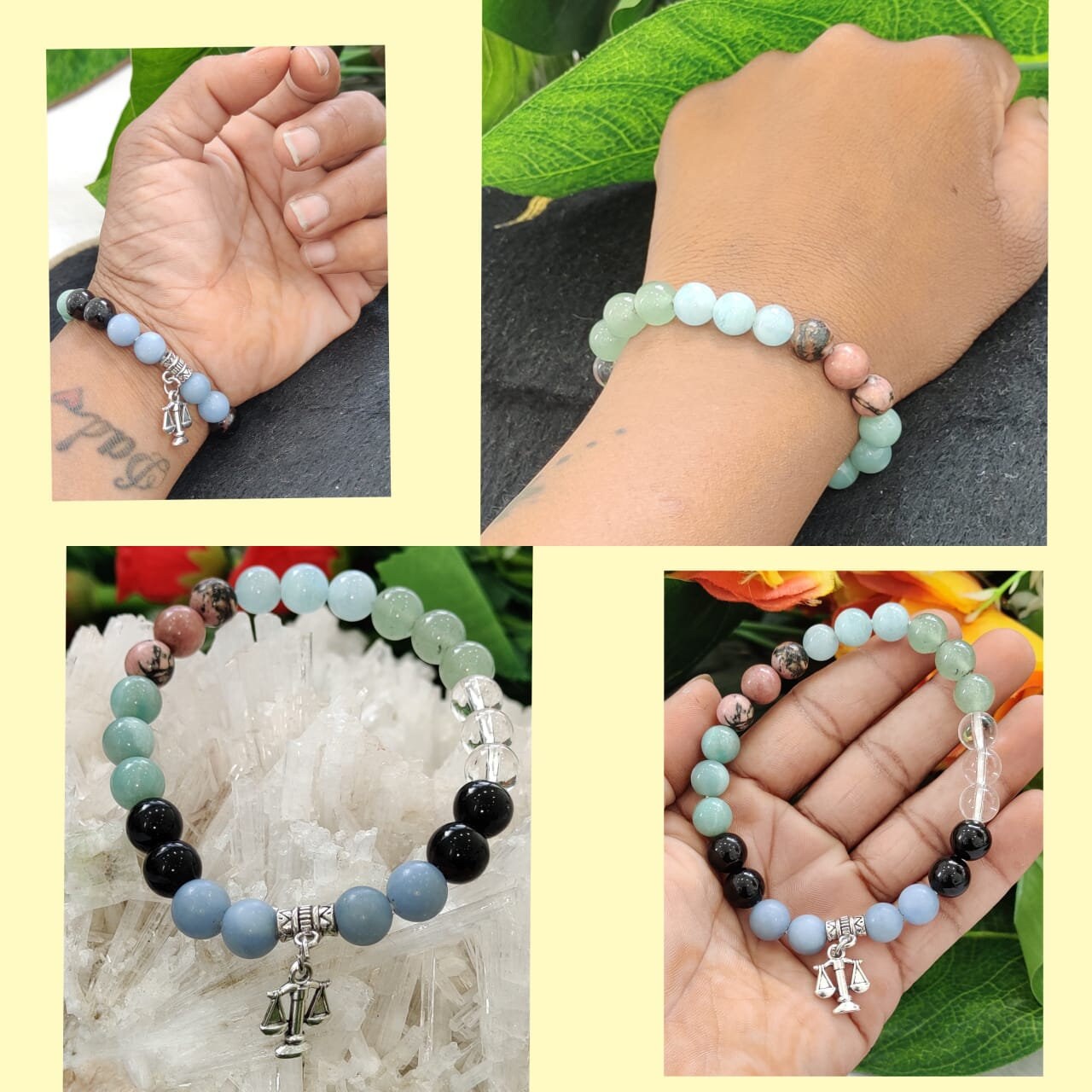 Crystal Stone Bracelet for Libra Zodiac Sign Satyaloka Crystal Stone Bracelet for Libra Zodiac Sign Satyaloka