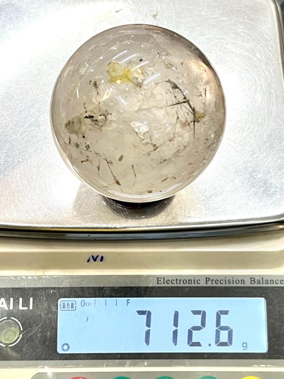 Rare Himalayan Crystal Quartz Sphere With Green Rutile a & Rainbow ...