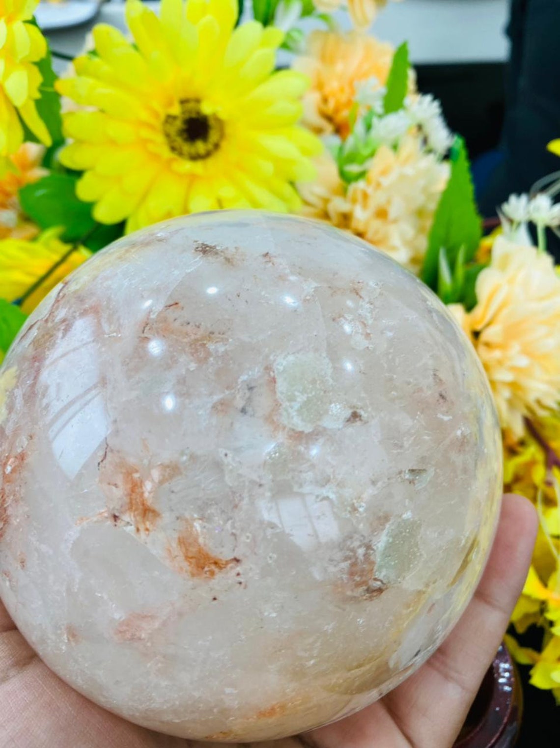 Extremely Rare 110 MM Red lithium Quartz Stone Sphere For deep | Etsy