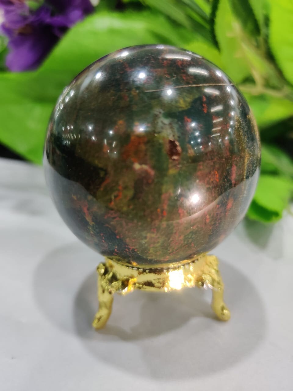 Bloodstone Heliotrope Sphere Ball Orb 55 MM For Instils | Etsy