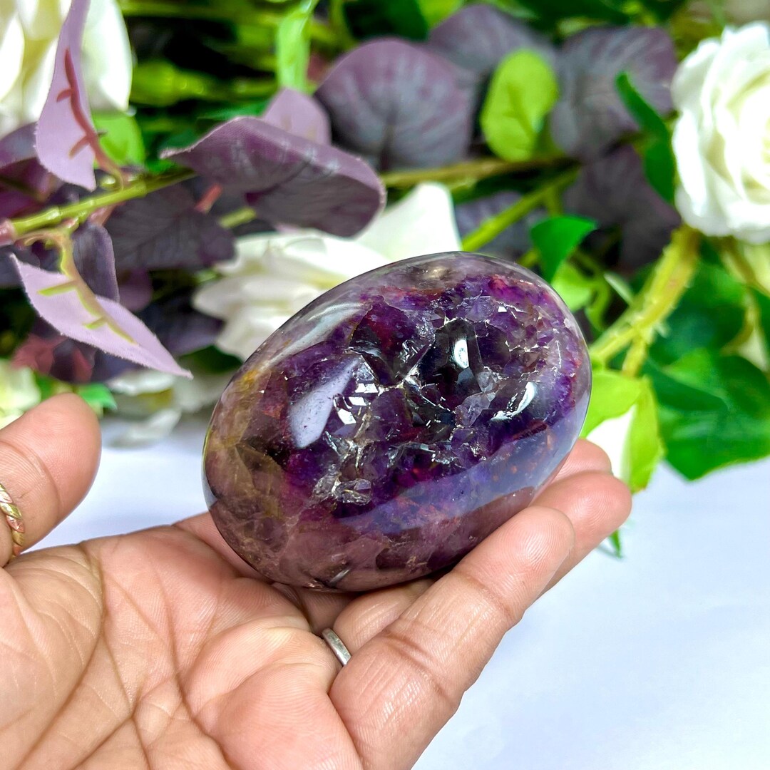 Auralite 23 Stone Druzy Geode Altarstone Lingam 230gm Red Hematite Tip ...