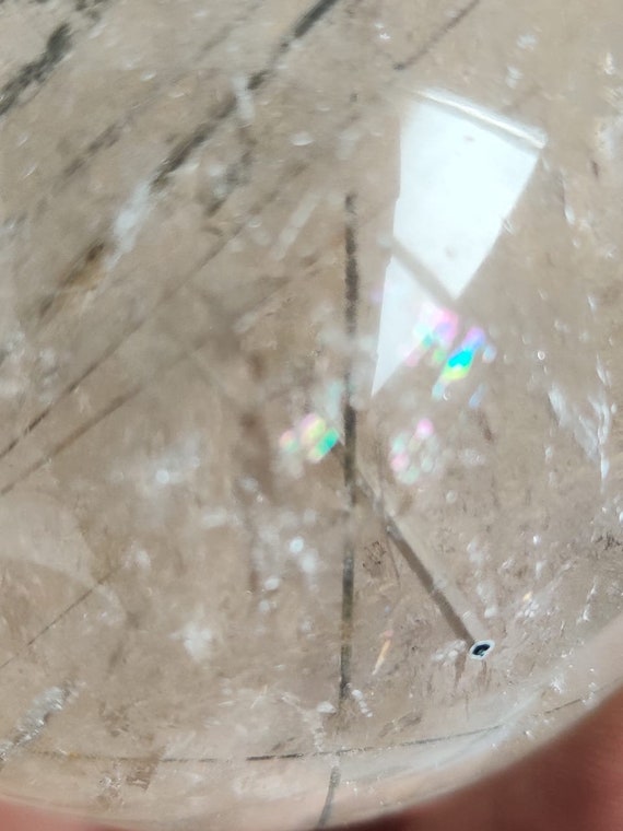Rare Himalayan Crystal Quartz Sphere With Silver Rutile a & | Etsy