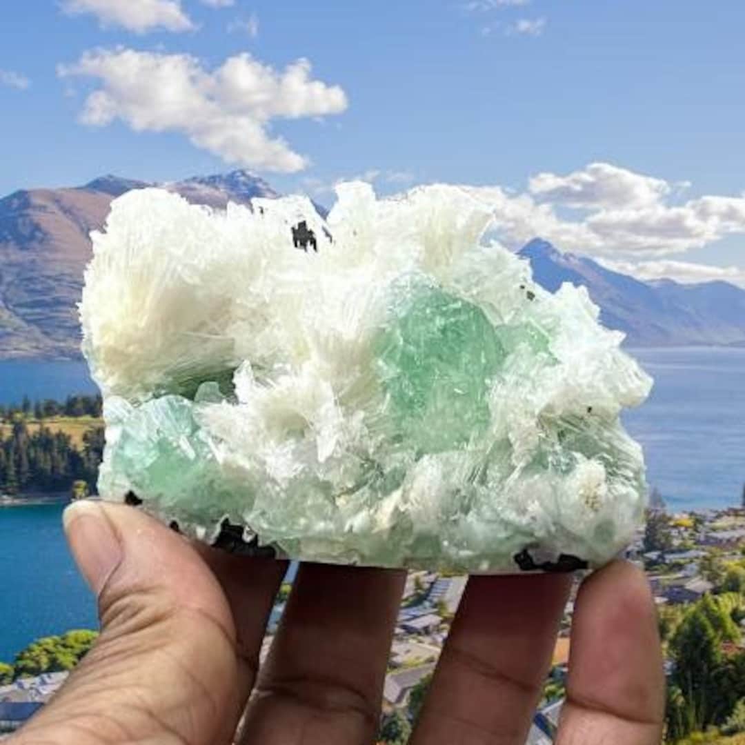 Green Apophyllite With Scolecite Cluster Stone Minerals Specimens AAAAA ...