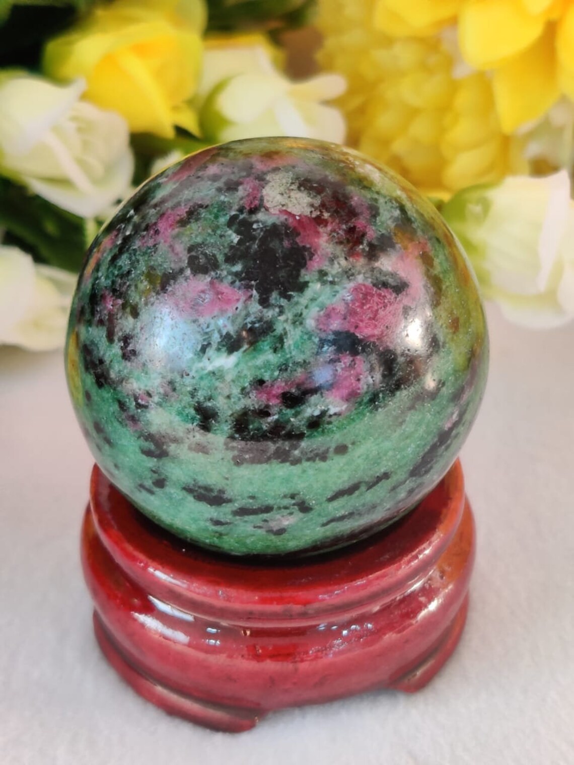 African Ruby Zoisite Stone anyolite Stone Sphere Ball - Etsy UK