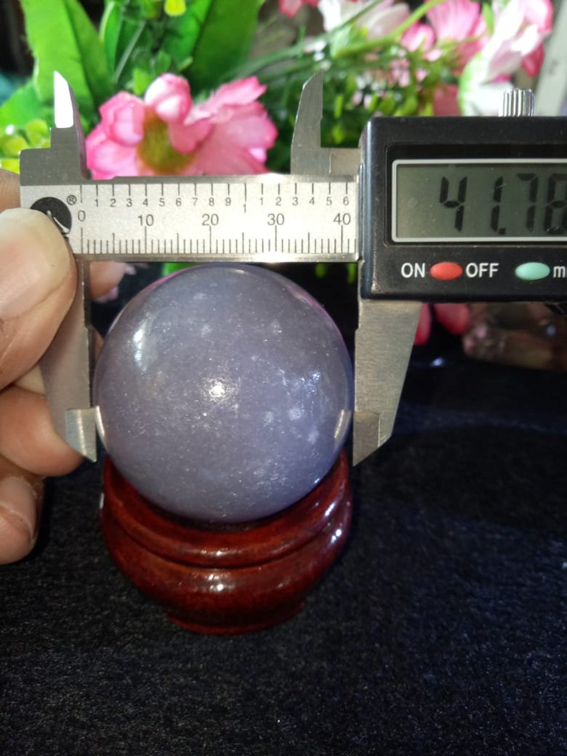 Angelite Stone Sphere Orb 40mm High Vibration Crystal For | Etsy