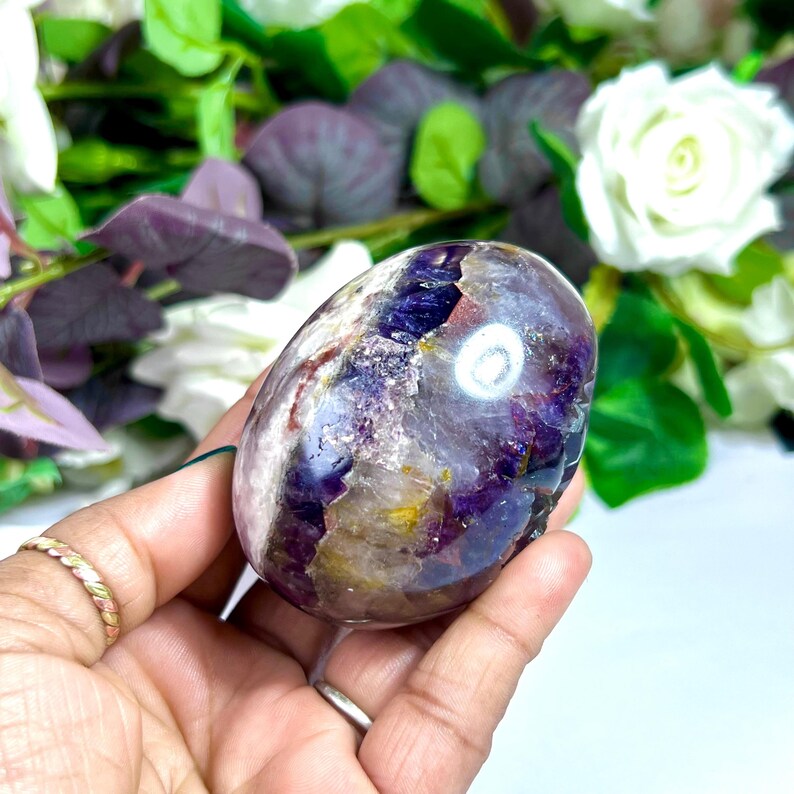 Auralite 23 Stone Druzy Geode Altarstone Lingam 230gm Red Hematite Tip ...