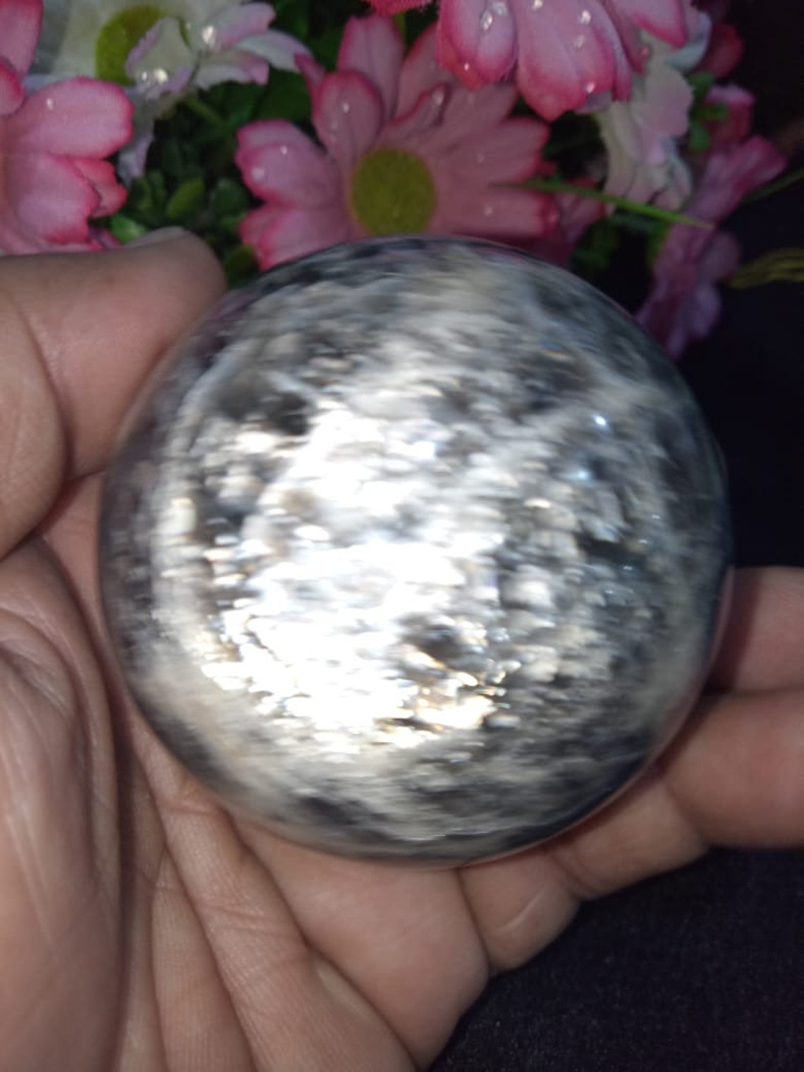 Black Moonstone Sphere Enhances Creativity Connects To The | Etsy