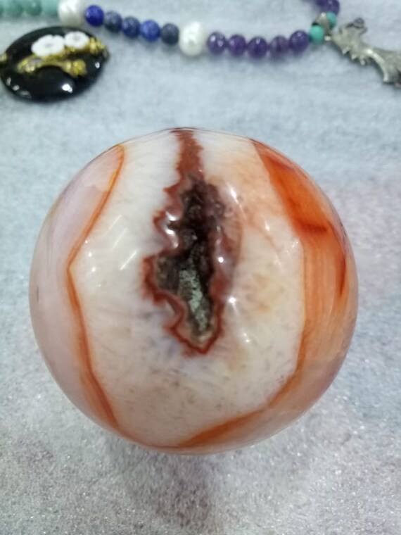 Banded Evil Eye Carnelian Natural Stone Sphere/ball 54 MM for | Etsy